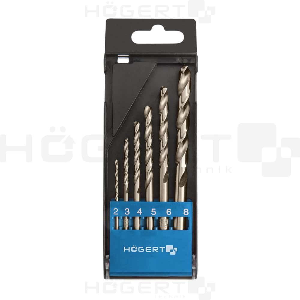 BORER SET(6) ZA METAL 2.3.4.5.6.8.mm STEEL - Inlux grupa